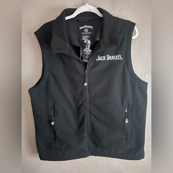 Jack Daniels | Jackets & Coats | Jack Daniels Black Zipup Vest With ...